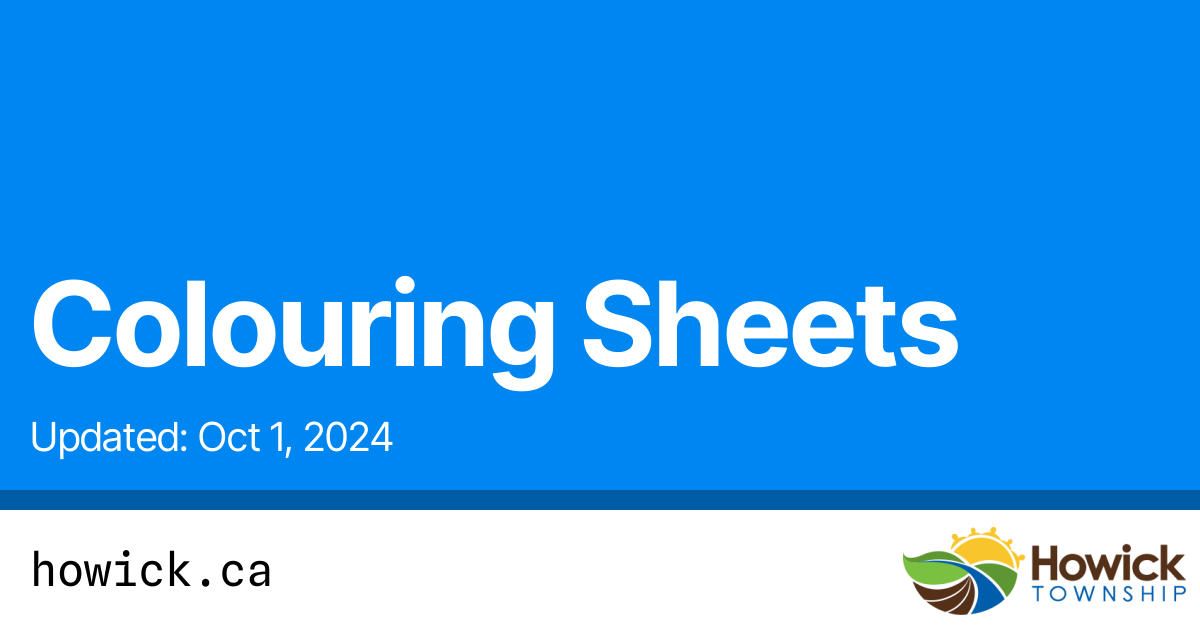 Colouring Sheets | Township of Howick