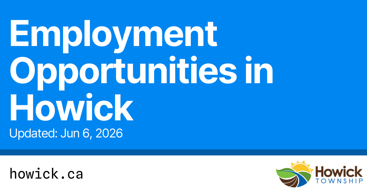 Employment Opportunities in Howick | Township of Howick